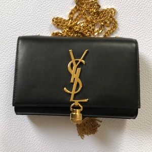 Yves Saint Laurent | Bags | Ysl Black Small Monogramme Crossbody Tassel ...